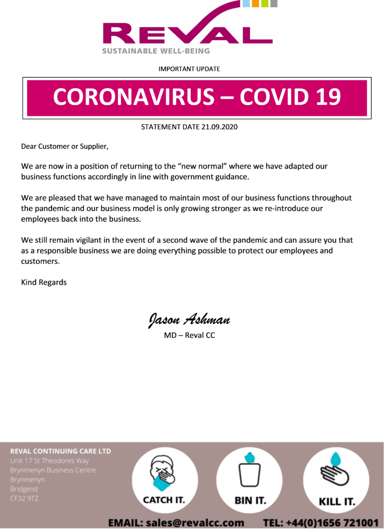 COVID-19 VIRUS STATEMENT – Reval (UK)